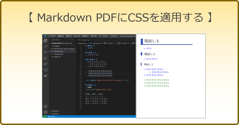 【Markdown PDF】にCSSを適用する